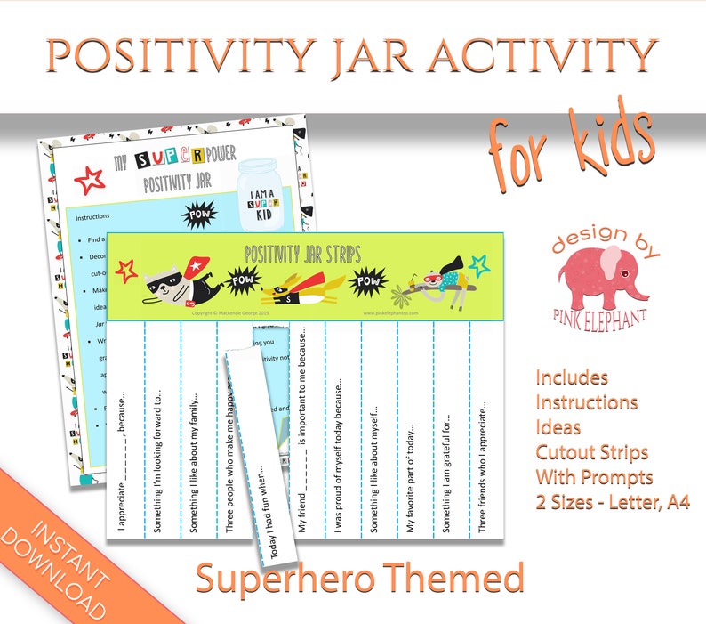 Kids Mindfulness Positivity Jar Activity Printable, Positive ...