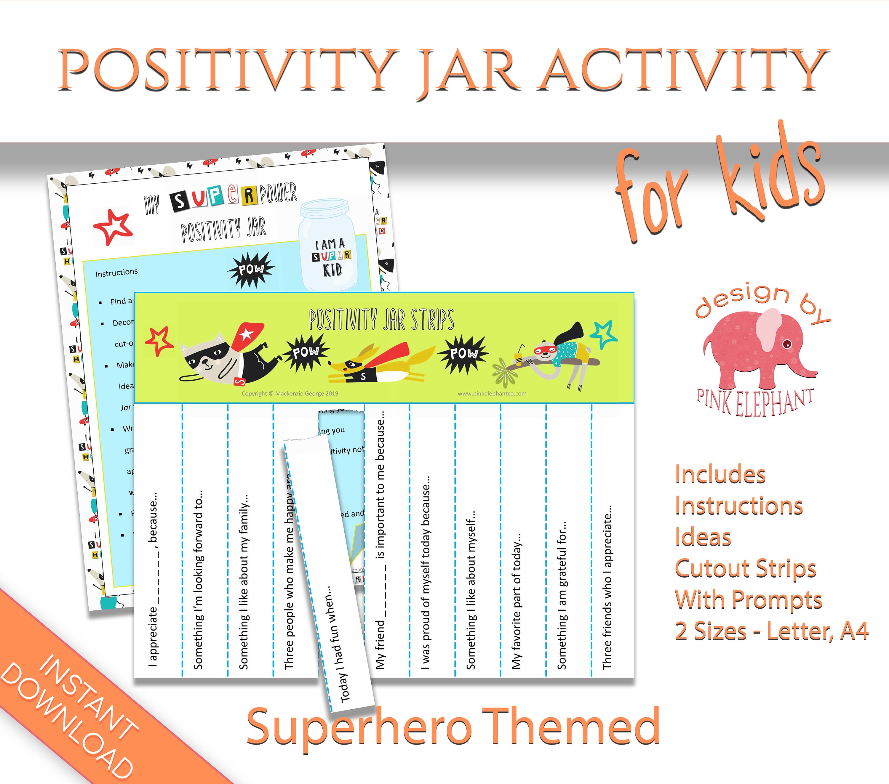 Kids Mindfulness Positivity Jar Activity Printable, Positive ...