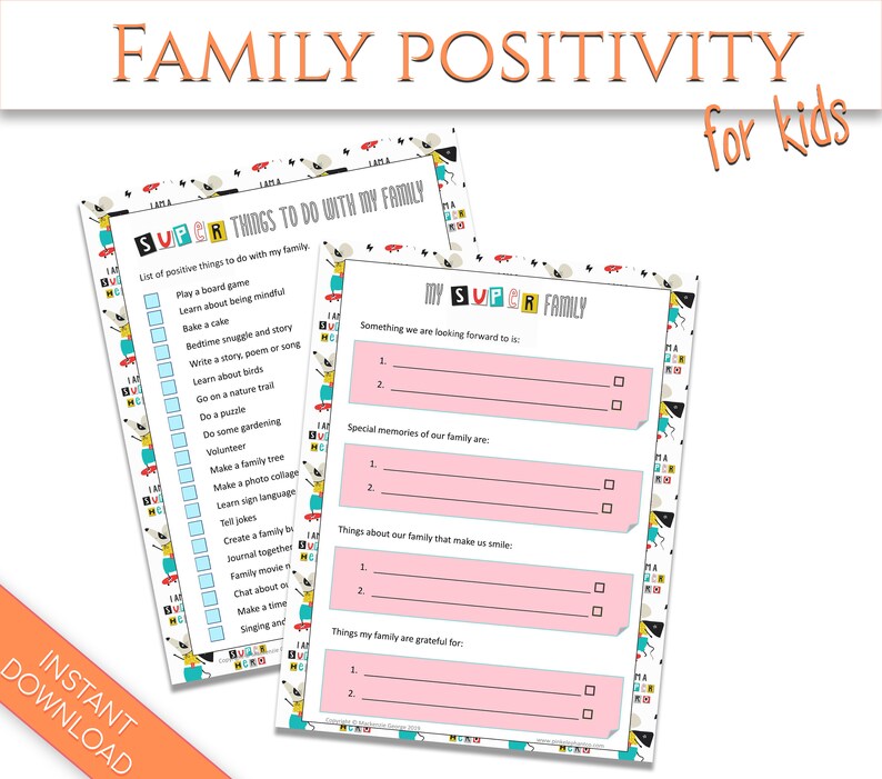 Kids Mindfulness Printable Positive Family Activity Ideas - Etsy