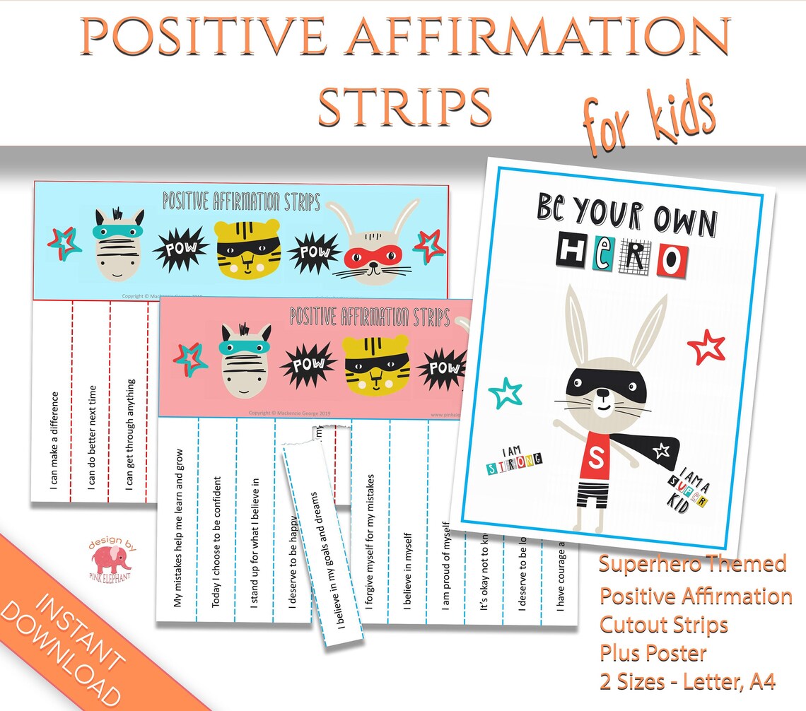 Positive Affirmations for Kids, Mindfulness for Kids Printable ...