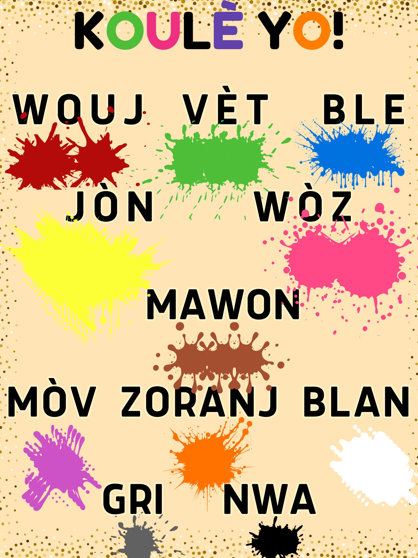 The Colors in Creole Poster (koule Yo an Kreyol) - Etsy