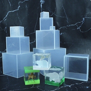 Large Transparent Cube Silicone Molds,4"inch-0.5inch Resin Cube Resin ...