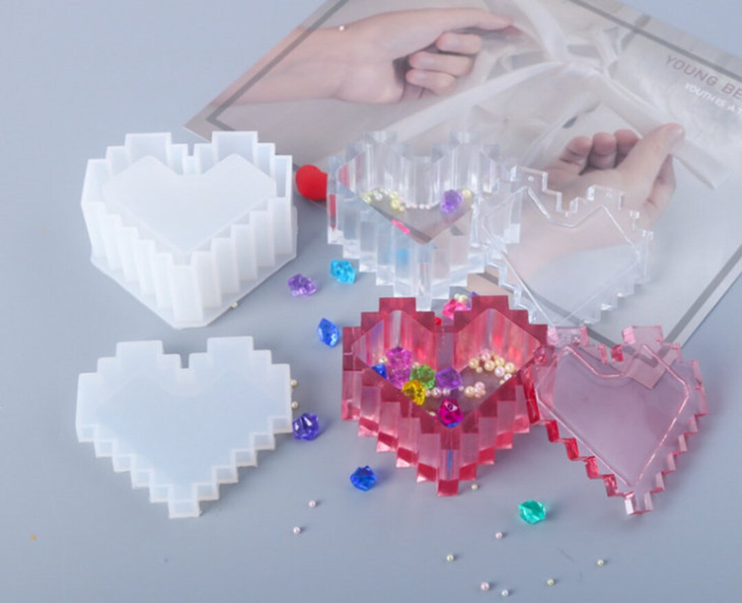 Silicone Box Mold-jewelry Box Resin Molds-creative Heart-shaped Striped ...
