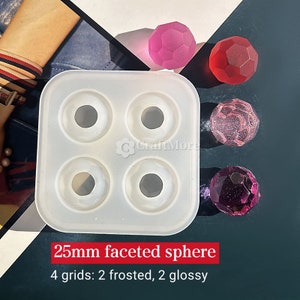 Faceted Sphere Resin Molds-silicone Sphere Mold-round Ball Silicone ...