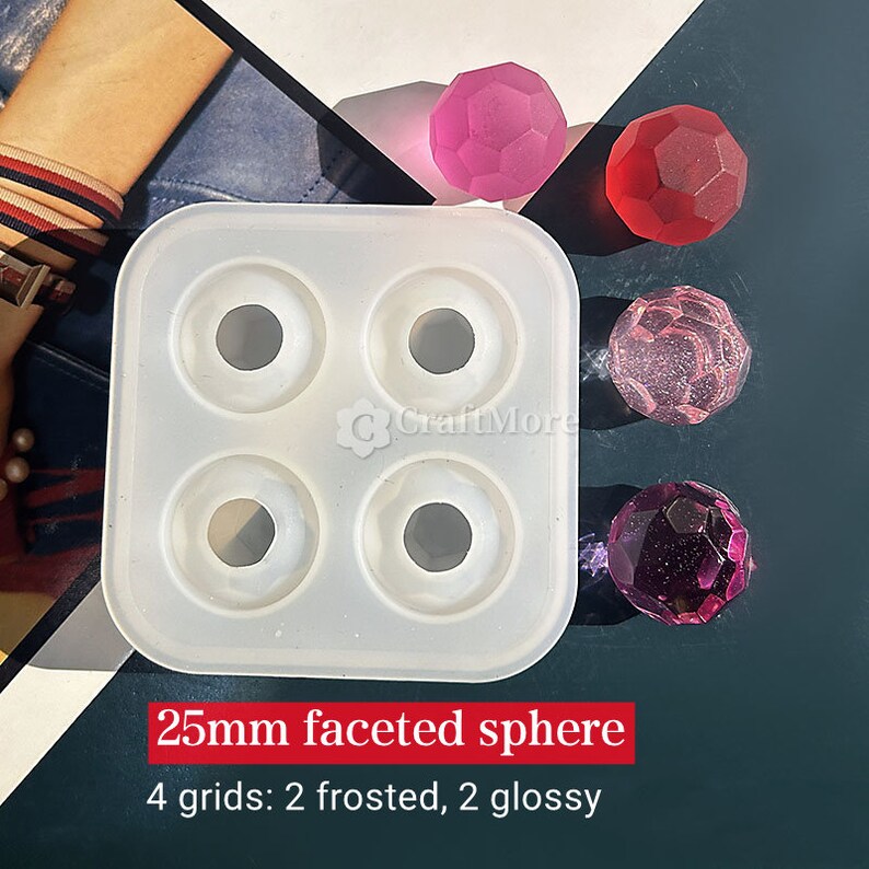 Faceted Sphere Resin Molds-silicone Sphere Mold-round Ball Silicone ...