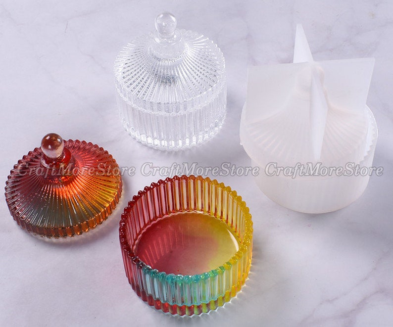 Silicone Box Mold-jewelry Box Resin Molds-creative Large Round Striped ...