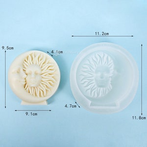 Sun and Moon Face Candle Mold-silicone Candle Mold-beeswax Candle Mold ...