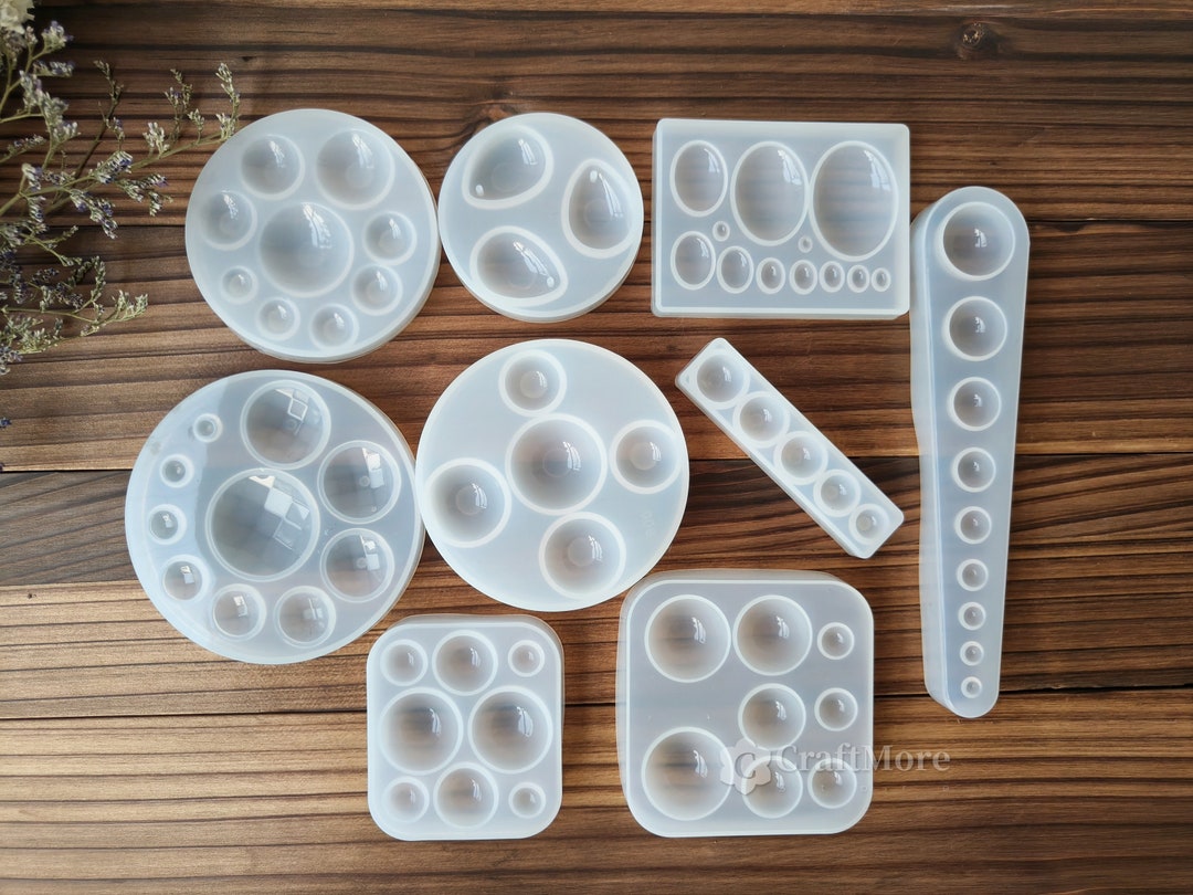 9 Styles Hemispherical Bead Resin Molds-half Ball Silicone Mold ...