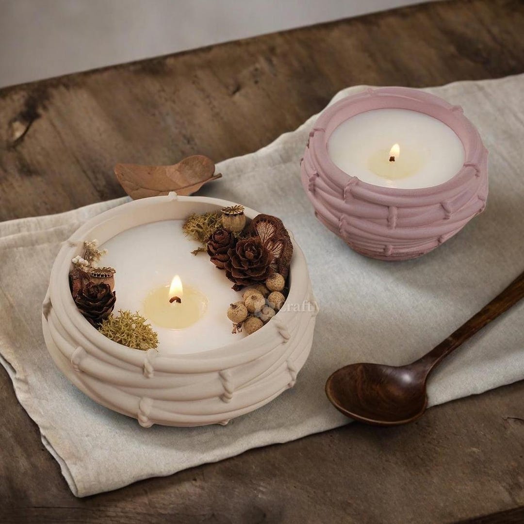 Bird Nest Candle Vessel Silicone Mold-candle Jar Plaster Mold-succulent ...