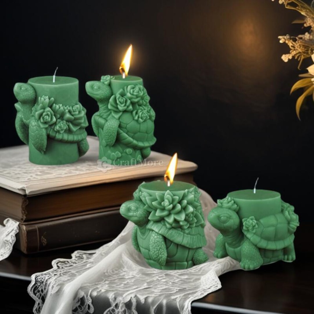 Embossed Turtle Candle Silicone Mold-succulent Turtle Pillar Candle ...