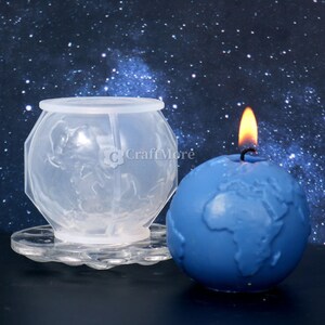 Silicone Planet Mold-earth/moon Candle Mold-epoxy Resin Planet Earth ...