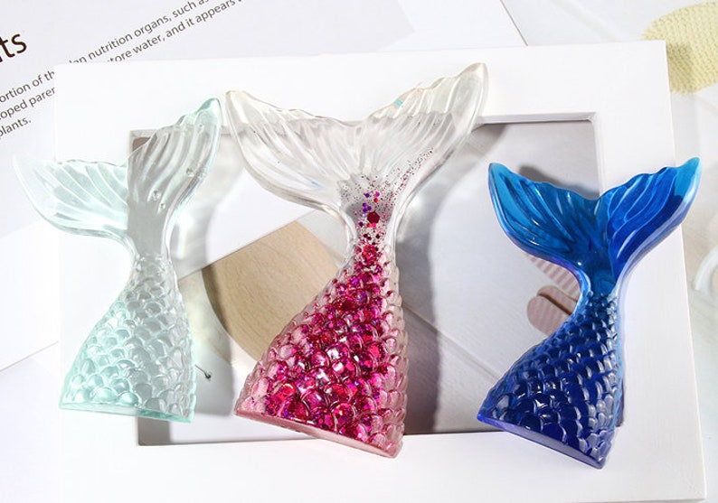 Mermaid Fish tail shape Resin mold Pendant Silicone Mold for | Etsy