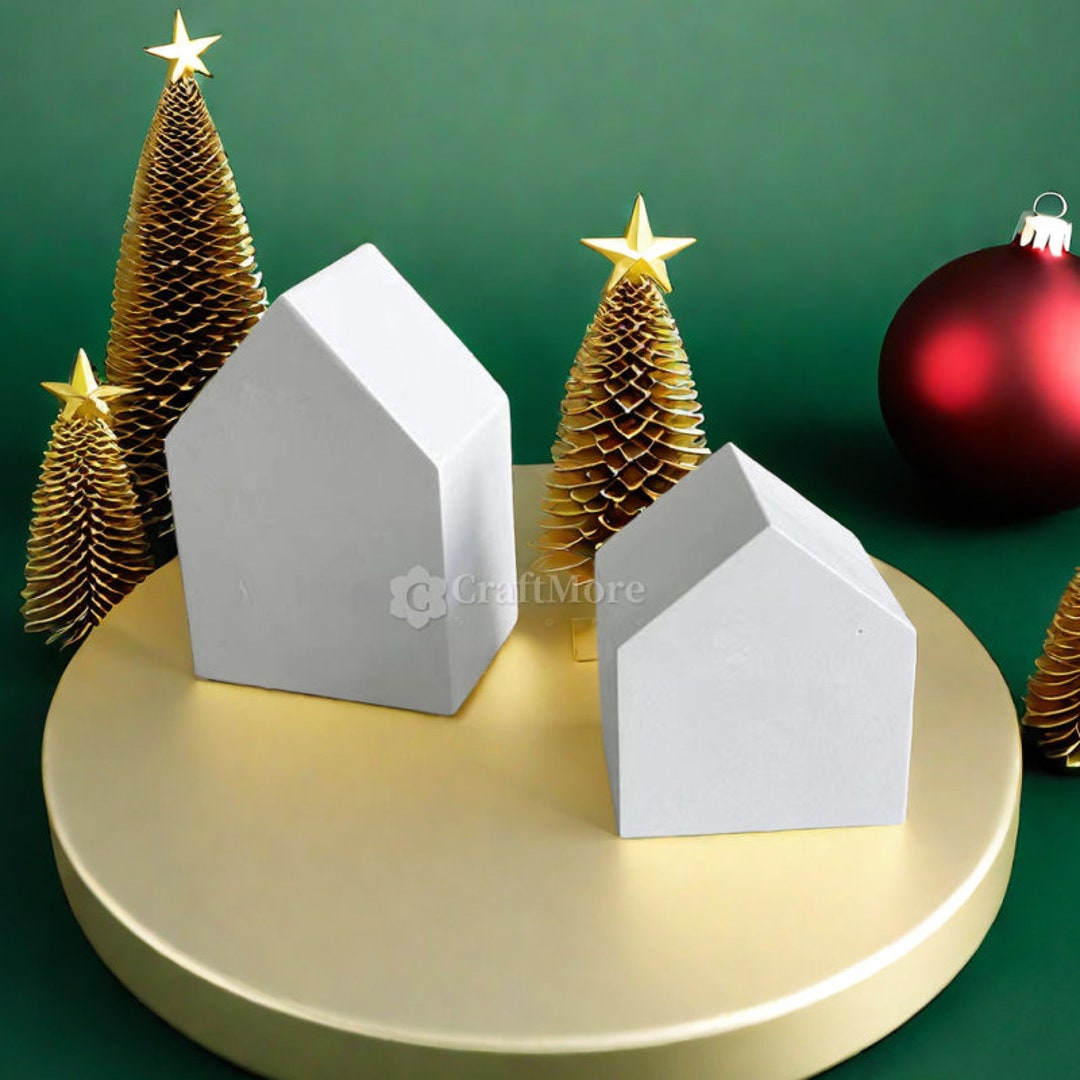 2 Sizes Silicone House Mold-steeple House Candle Mold-simple Villa ...