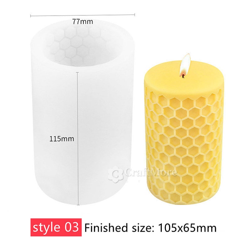 Bee Candle Mold-honeycomb Silicone Mold-cylinder Candle Mold-pillar ...