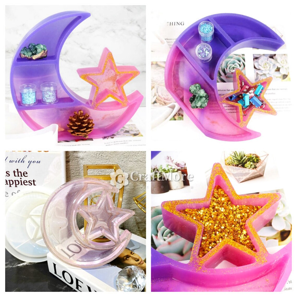 Moon Star Storage Box Resin Molds-storage Box Silicone - Etsy