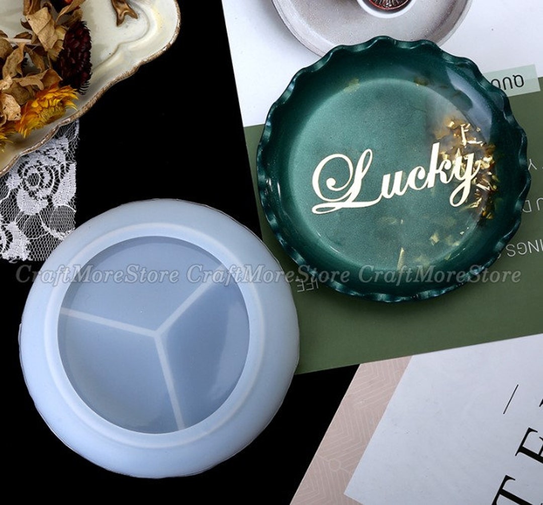 Creative Round Wavy Edge Silicone Dish Mold-flower Shaped Plate Resin ...