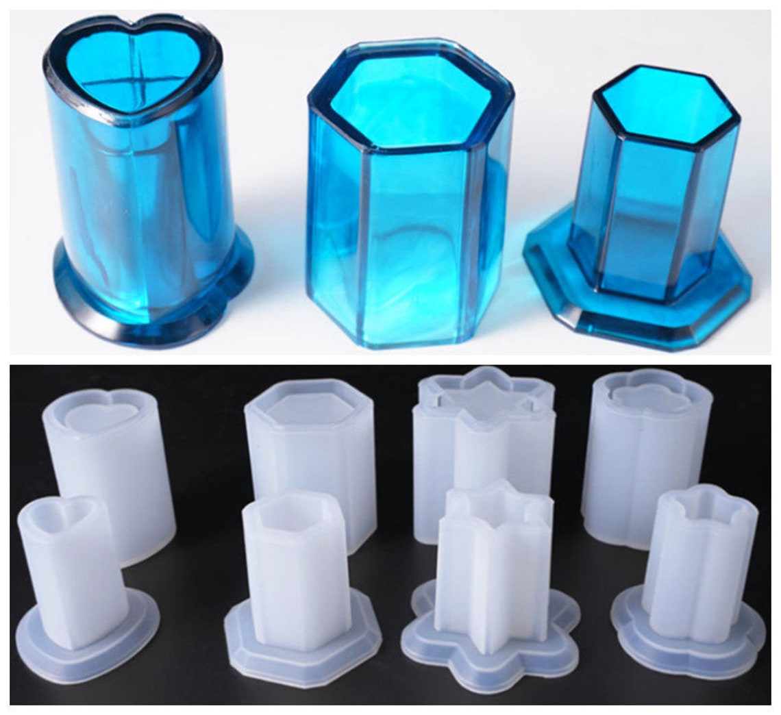 6 Styles Mini Pen Holder Silicone Mold-round Toothpick Box - Etsy