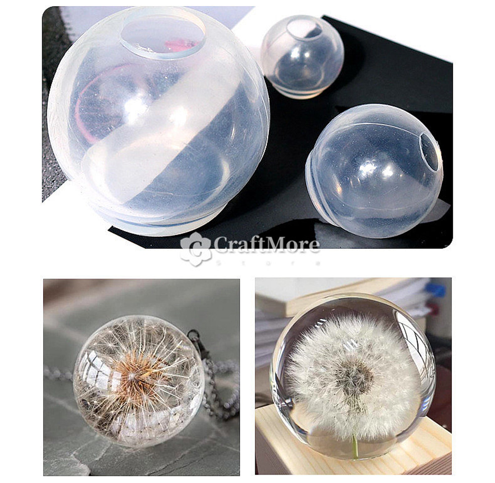 9 Sizes Sphere Silicone Molds-large Sphere Resin Mold-crystal Sphere ...
