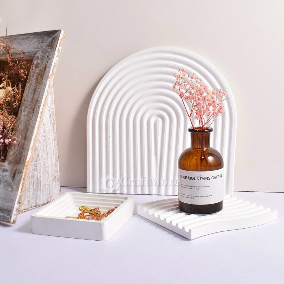 Creative Wavy Stripe Silicone Tray Mold-jewelry Tray Mold-concrete ...