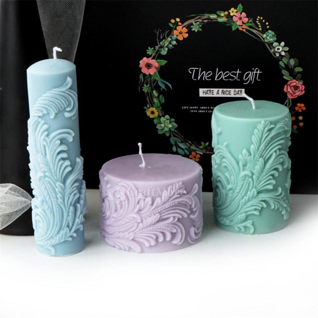 5 Styles Embossed Vine Candle Silicone Mold-scented Candle Mold-flower ...