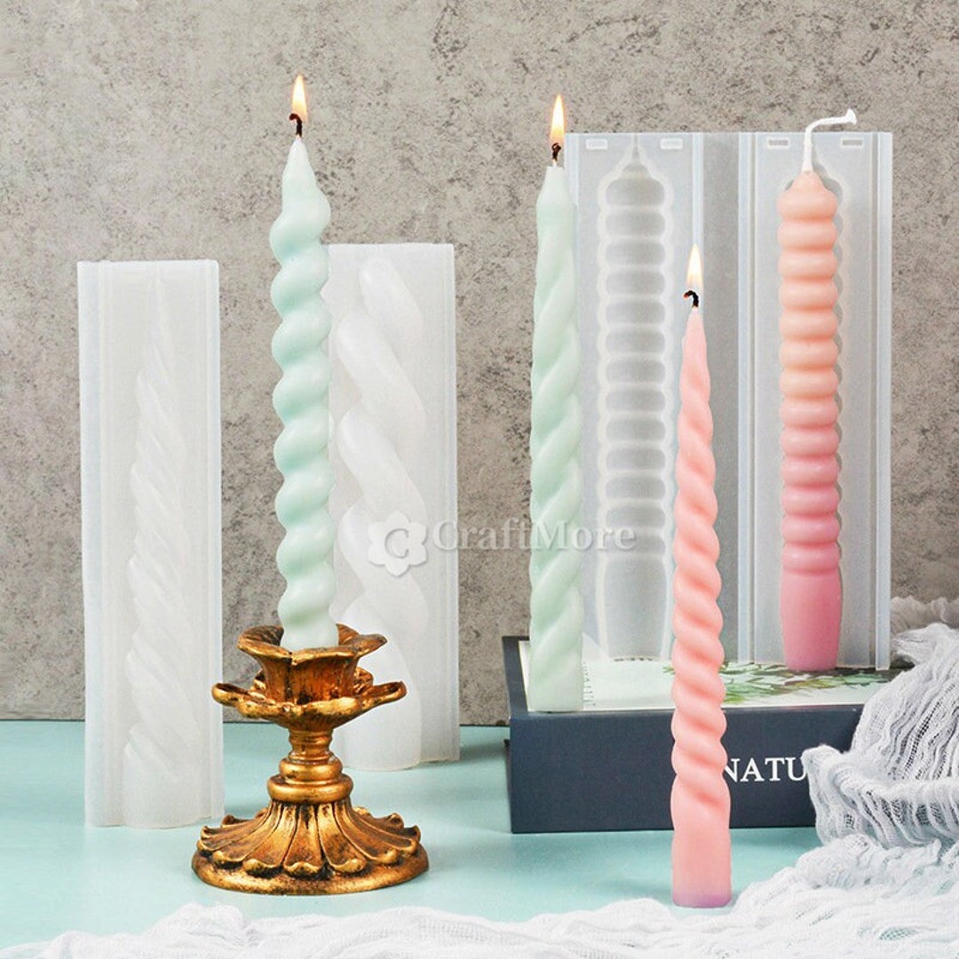 8 Styles Thread Candle Mold-silicone Candle Mold-spiral Pillar Candle ...