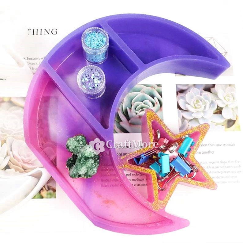 Moon Star Storage Box Resin Molds-storage Box Silicone Mold-desktop ...