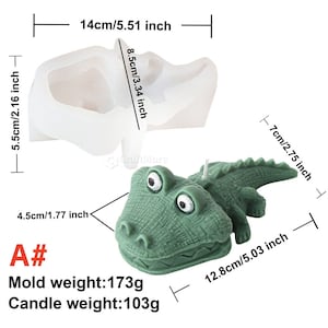 Cute Crocodile Silicone Mold-3d Frog Candle Mold-scented Candle Mold ...
