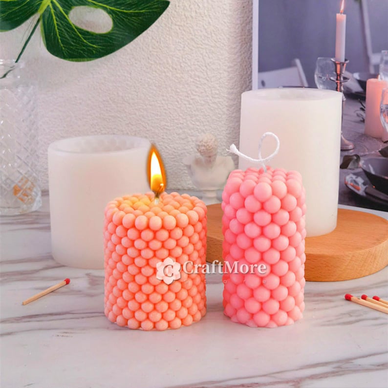 Creative Small Ball Cylinder Candle Mold-silicone Candle Mold-pillar ...