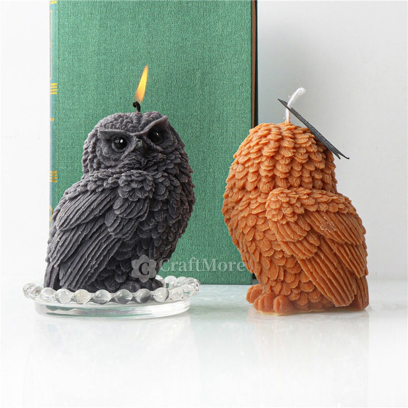 Cute Tilted Owl Candle Silicone Mold-tilted Owl Scented Pillar Candle ...