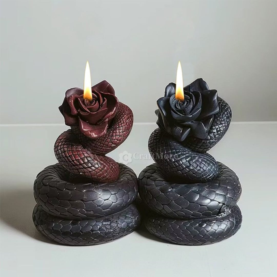 Snake Silicone Candle Mold-coiled Snake Flower Pillar Candle Mold ...