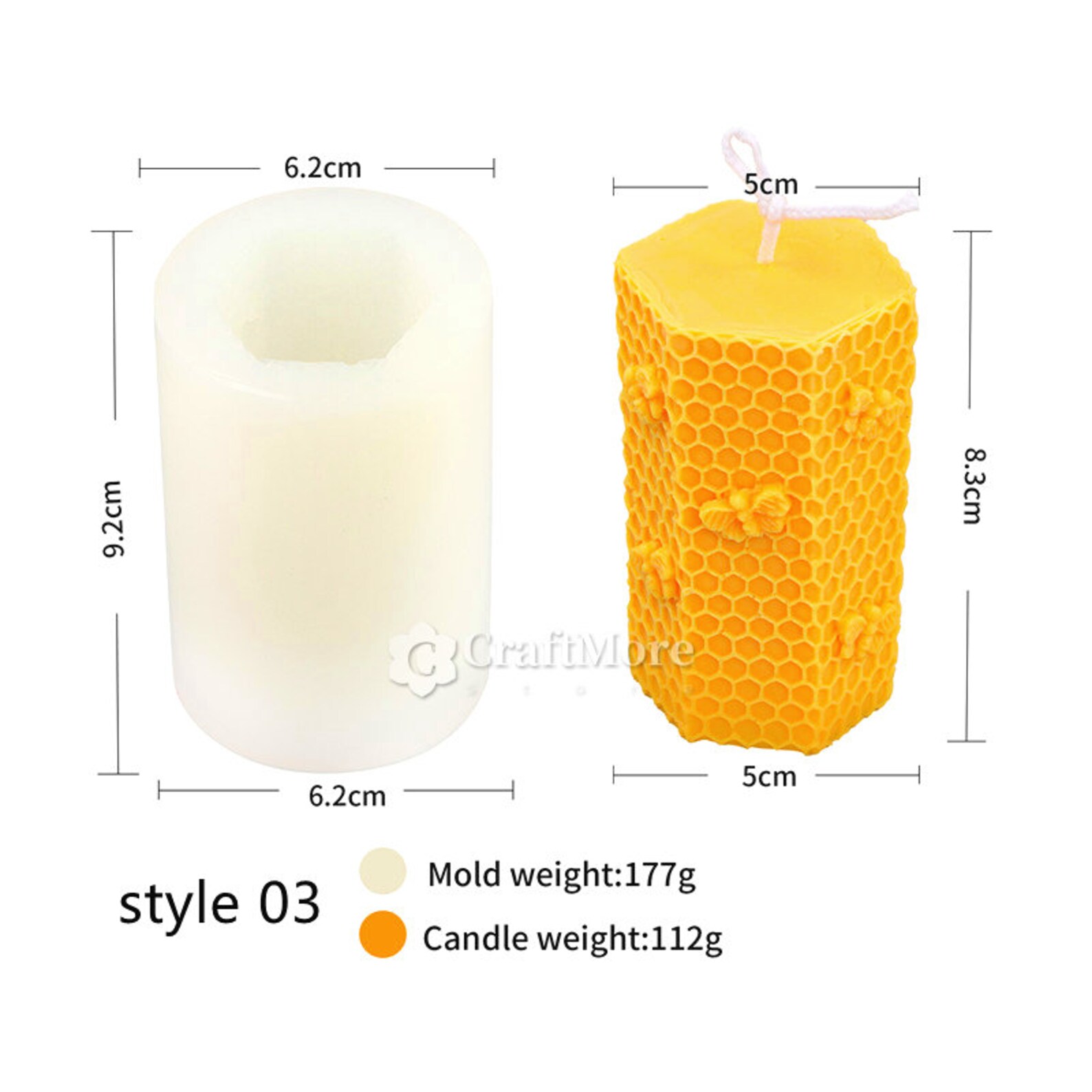 Bee Candle Mold-honeycomb Candle Silicone Mold-pillar Candle Mold ...