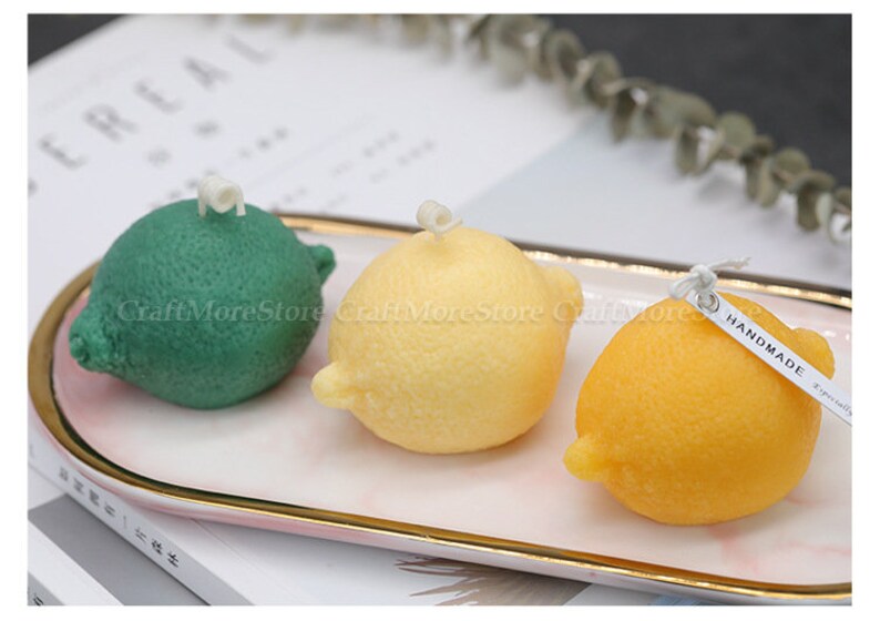 3D lemon candle mold-Fruit Silicone candle Mold-Candle molds | Etsy