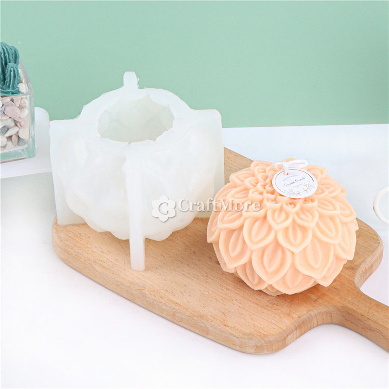 Lotus Sphere Candle Mold-pillar Candle Silicone Mold-lotus Flower Ball ...