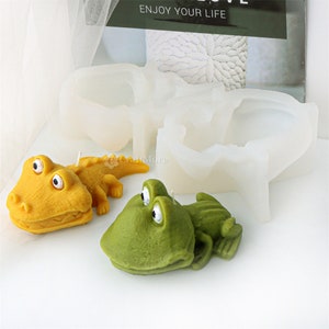 Cute Crocodile Silicone Mold-3d Frog Candle Mold-scented Candle Mold ...