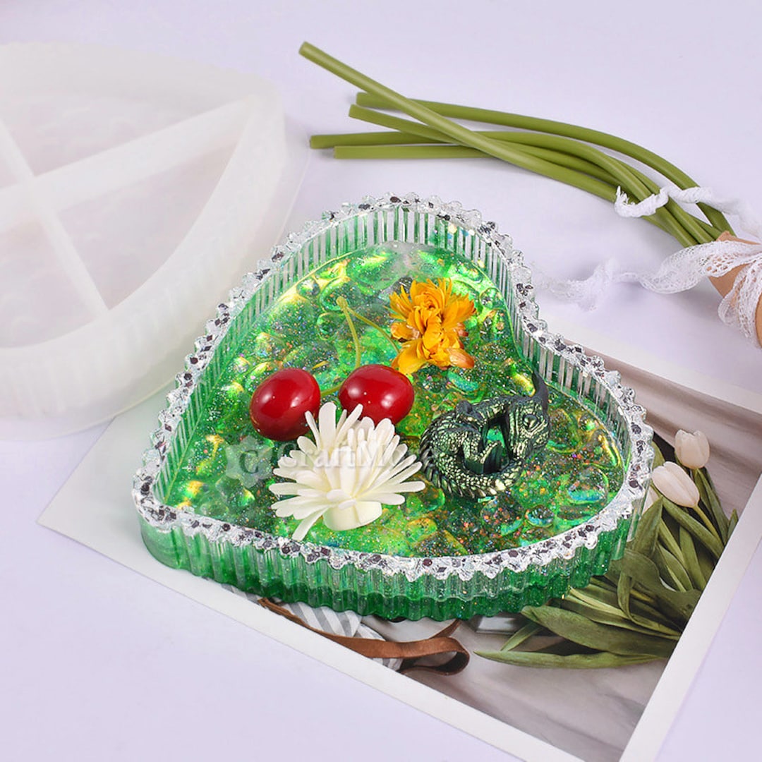 Irregular Bubbles Trinket Tray Mold-epoxy Resin Heart Jewelry Tray Mold ...