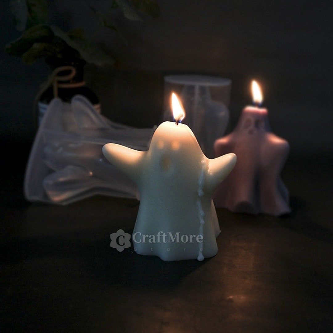 Halloween Ghost Candle Mold-silicone Candle Mold-beeswax Pillar Candle ...