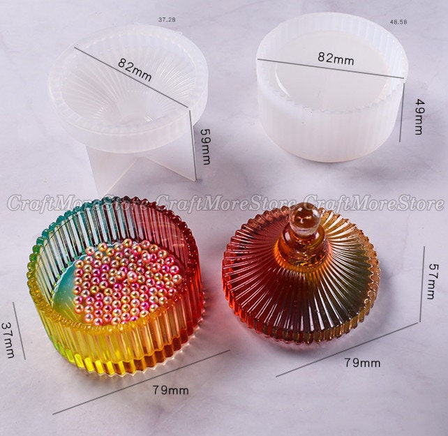Silicone Box Mold-jewelry Box Resin Molds-creative Large Round Striped ...