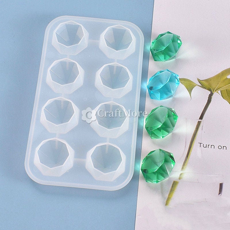 8 Grids Diamond Resin Molds-silicone Diamond Mold-cut Face Diamond ...
