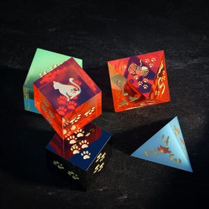 Cat DND Dice Set Silicone Mold-cat Paw Dice Set Resin Mold-cute Cat DND ...