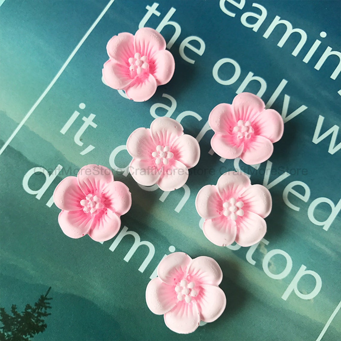 Six-hole Sakura Resin Molds Aromatherapy Wax Decorative Flower Silicone ...