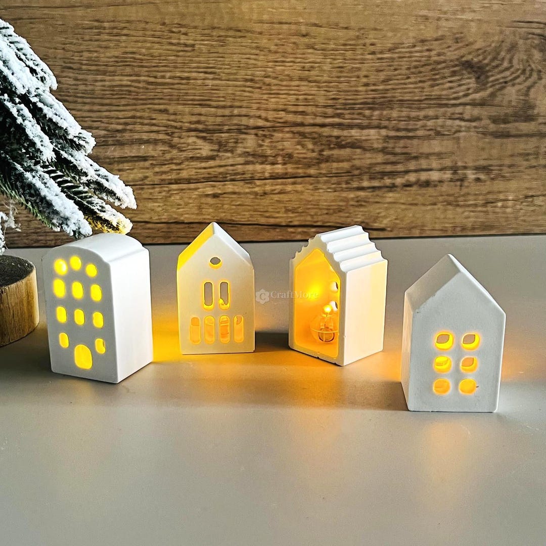 Cute Little House Silicone Mold-hollow House Ornament Mold-light House ...