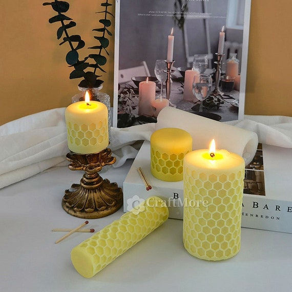 Bee Candle Mold-honeycomb Silicone Mold-cylinder Candle - Etsy