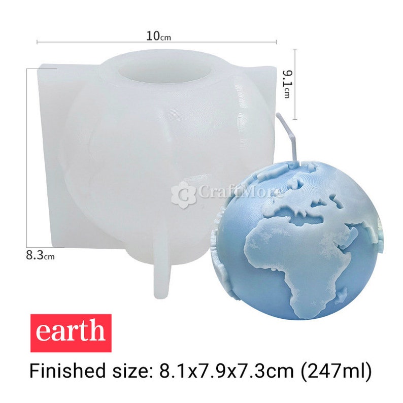 Planet Sphere Candle Mold-earth/moon Candle Silicone - Etsy