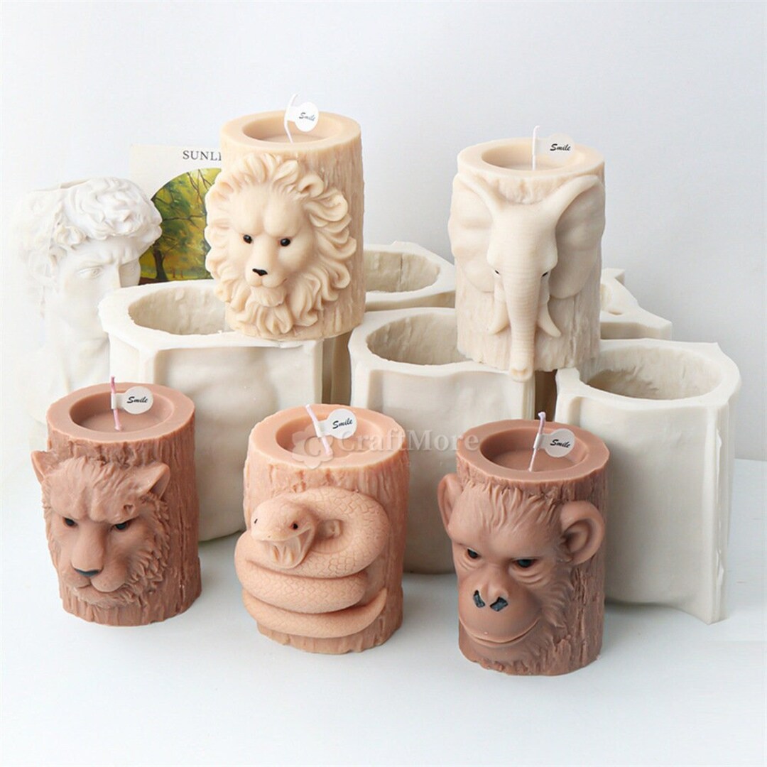 Wild Animals Candle Mold-silicone Mold for Candle Making-lion/elephant ...