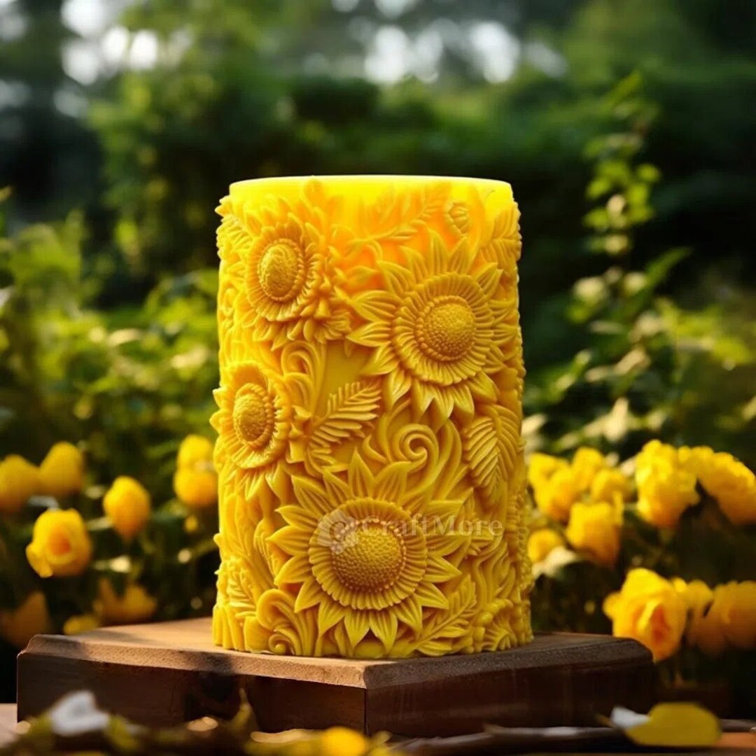 Silicone Sunflower Candle Mold-sunflower Pillar Candle Mold-scented ...