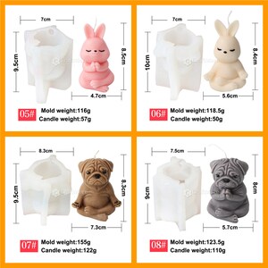 Cute Zen Animal Candle Molds-meditating Animal Silicone Mold-turtle ...