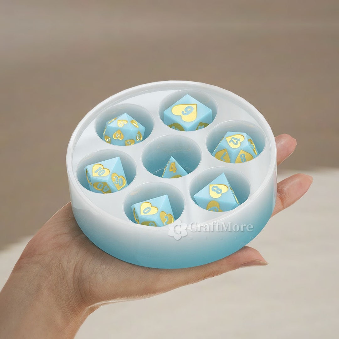 Silicone DND Dice Mold-dnd Set Resin Molds-heart Pattern Sharp Dice ...