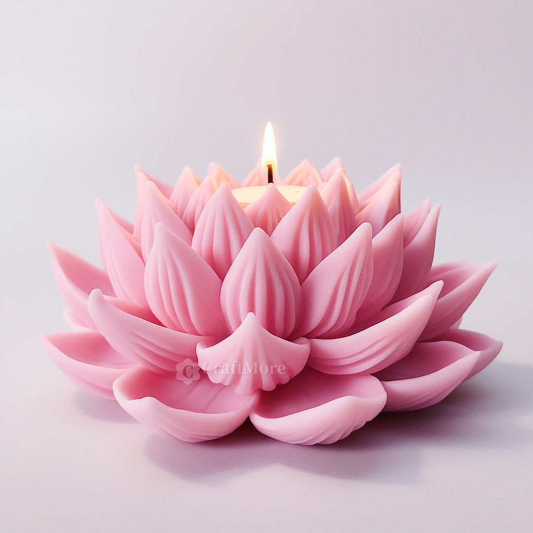 4 Style Lotus Candle Mold-flower Candle Silicone Mold-scented Candle ...