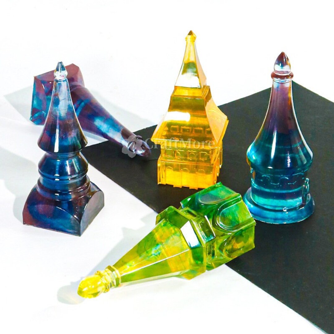 Spire Castle Shape Ring Holder Resin Molds-5 Styles Cone Ring Holder ...