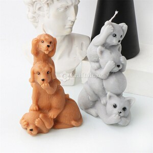 Cute Stacked Arhat Animal Candle Mold-animal Family Members Silicone ...